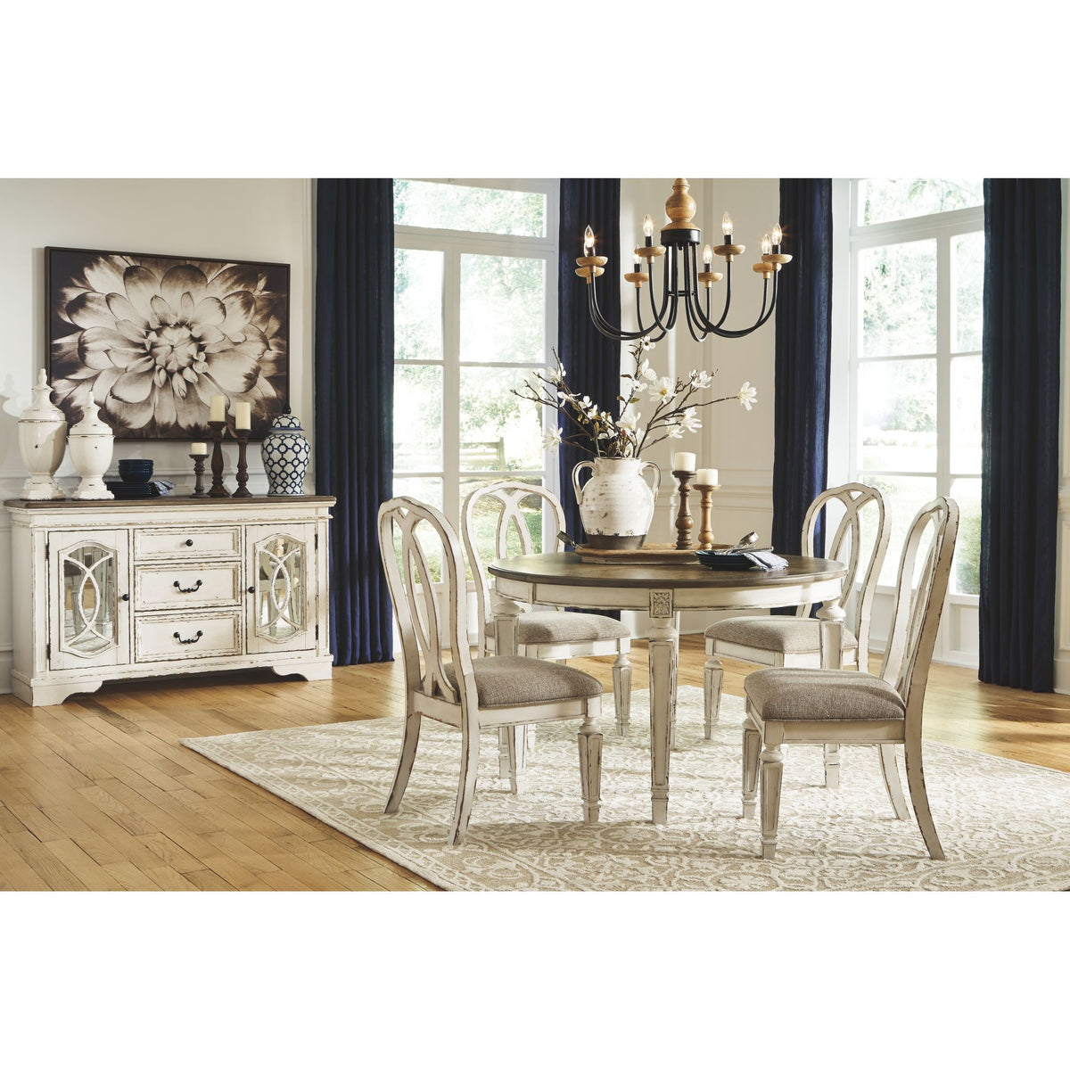 Realyn Dining Set Chipped White 5 Piece Realyn Dining Set Hush Home Furnishings